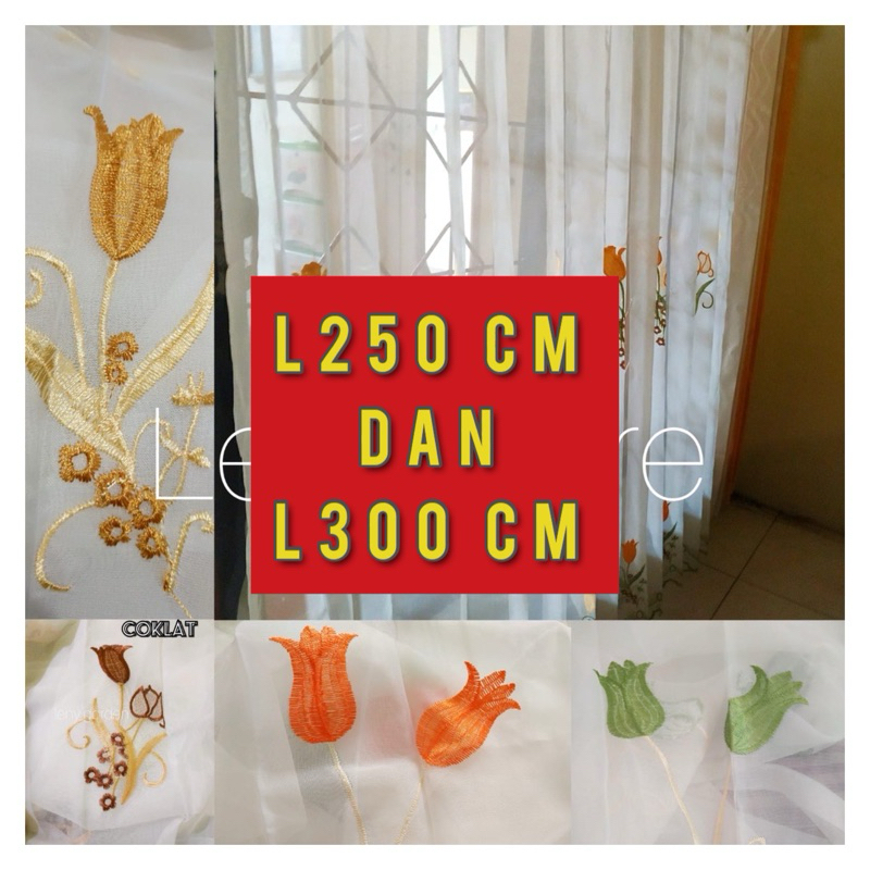 Jual LENYS Vitrase bordir L250cm dan 300cm /gorden vitras lebar 2,5m ...