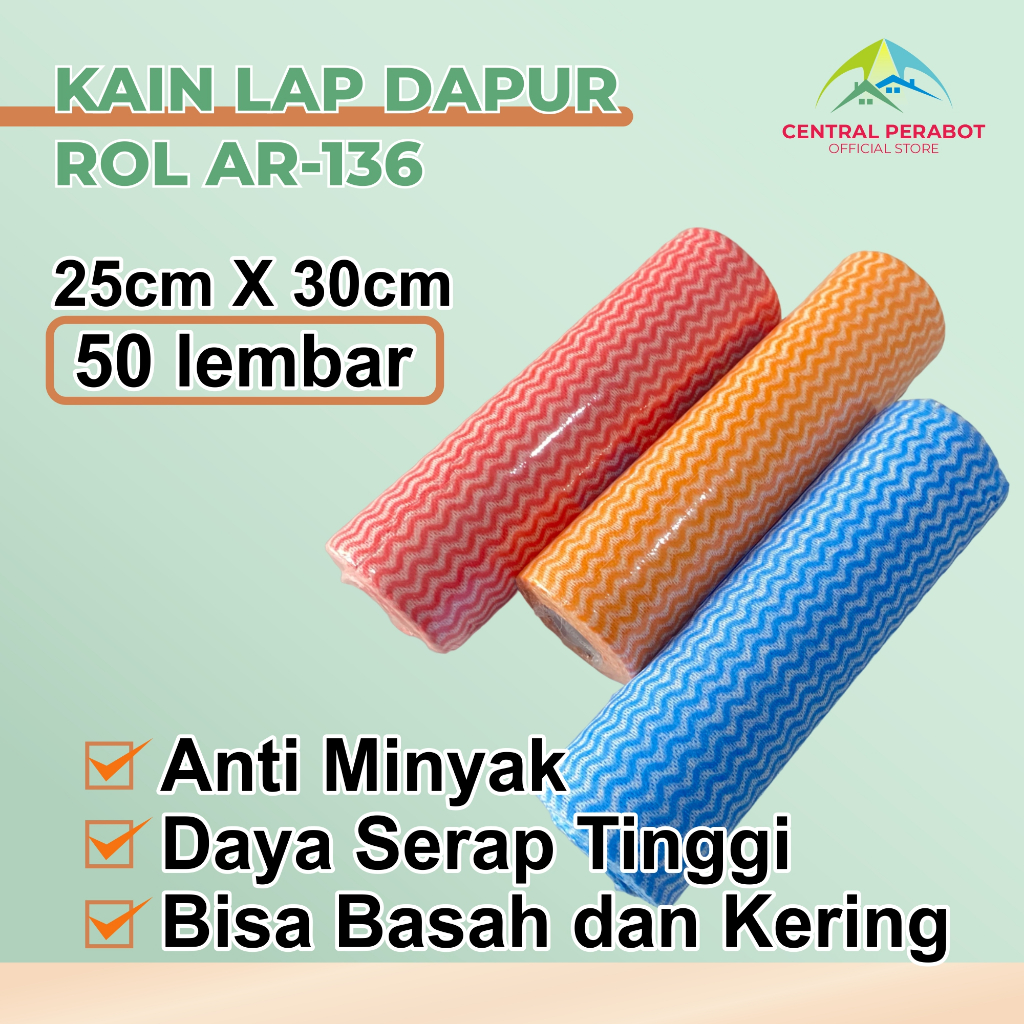 Jual Tissue Dapur Gulung Kain Lap Roll Tisu Lap Anti Minyak Bisa Dicuci ...