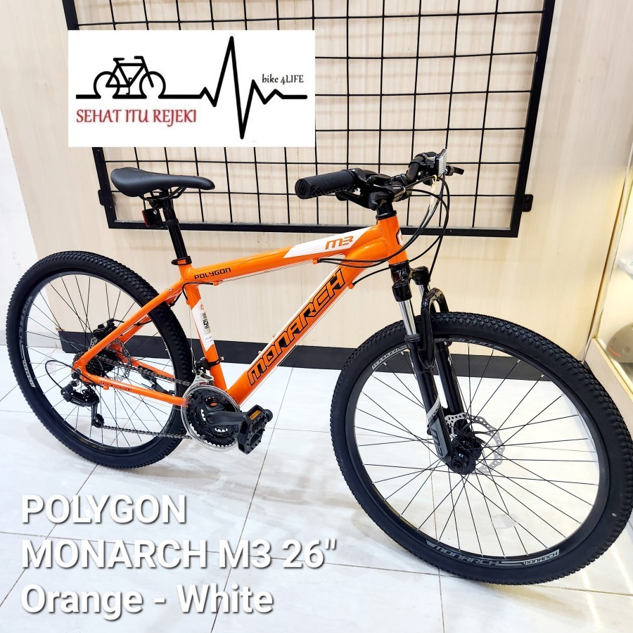Jual SEPEDA MTB POLYGON MONARCH M3 ORANGE - WHITE 26" 3x7 SPEED ...