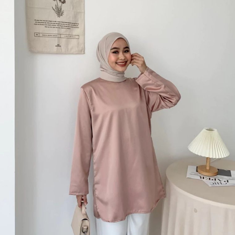 Jual Inner Tunik Satin /Inner Satin / Inner Atsan Saja | Shopee Indonesia