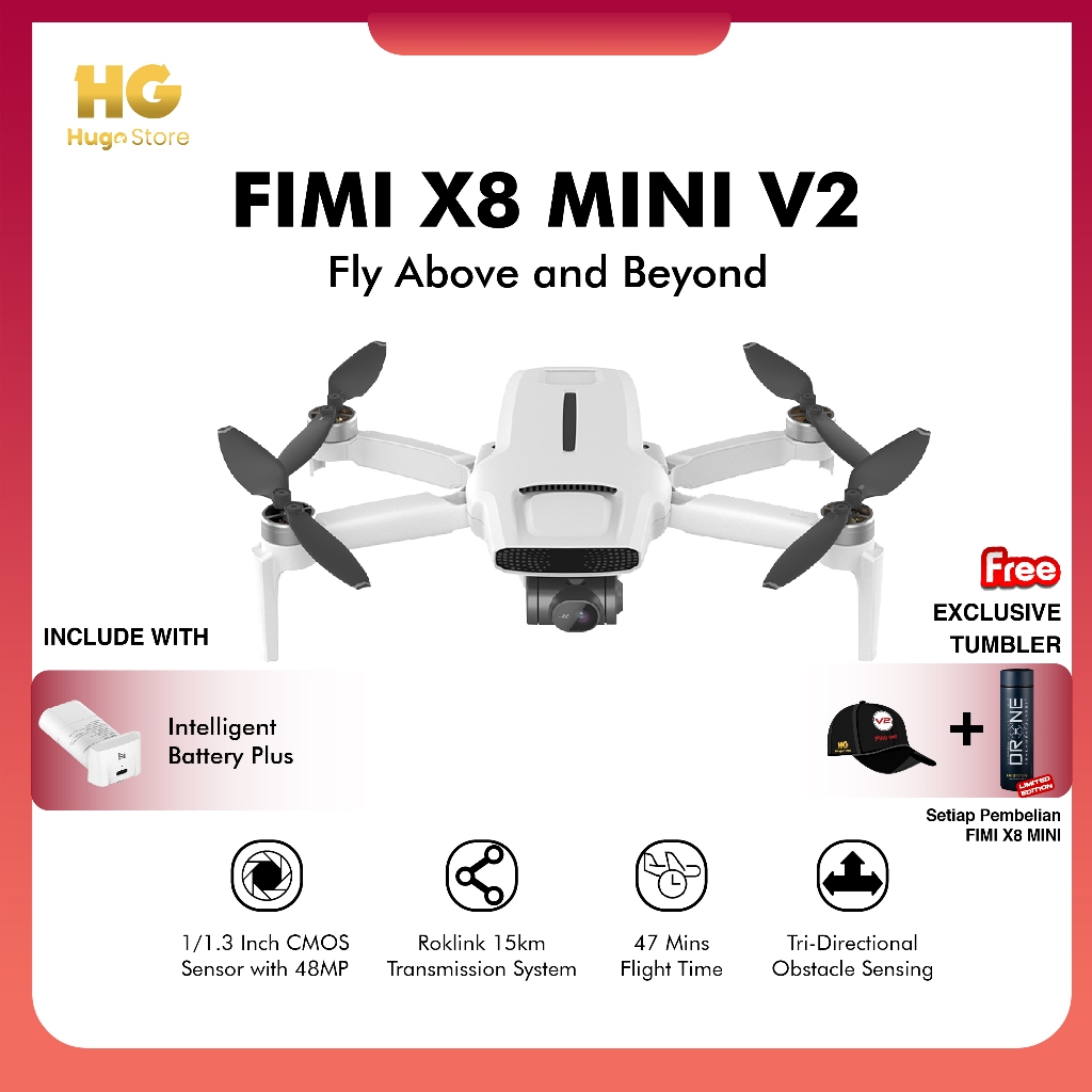 Jual FIMI X8 MINI V2 Drone GPS 9km 4K 3-axis Gimbal 37 Min Flight Time ...
