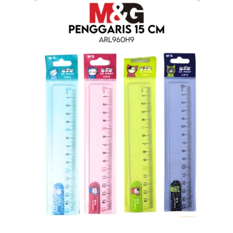 Jual M&G So Many Cats Penggaris 15cm Warna Plastik ARL960H9 | Ruler ...