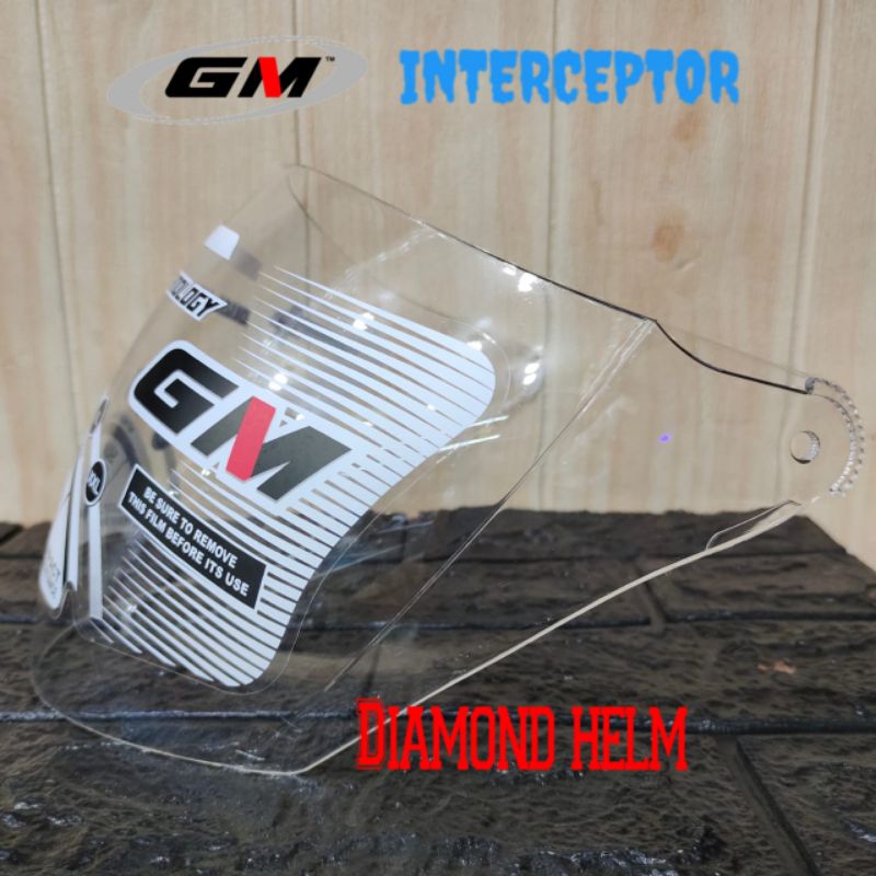 Jual KACA HELM VISOR HELM GM INTERCEPTOR CLEAR ORIGINAL | Shopee Indonesia