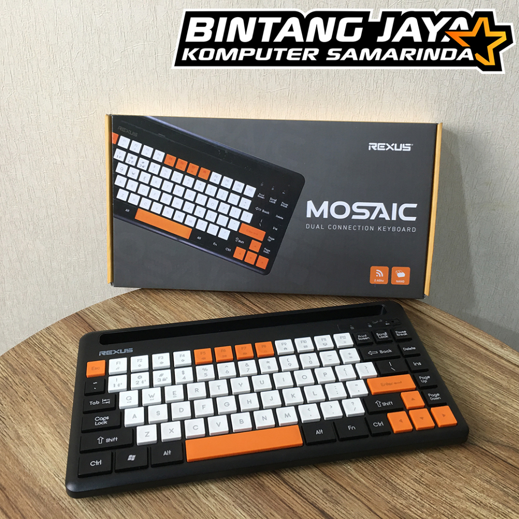 Jual Keyboard Rexus Mosaic KB01 Dual Connection Wireless Keyboard ...
