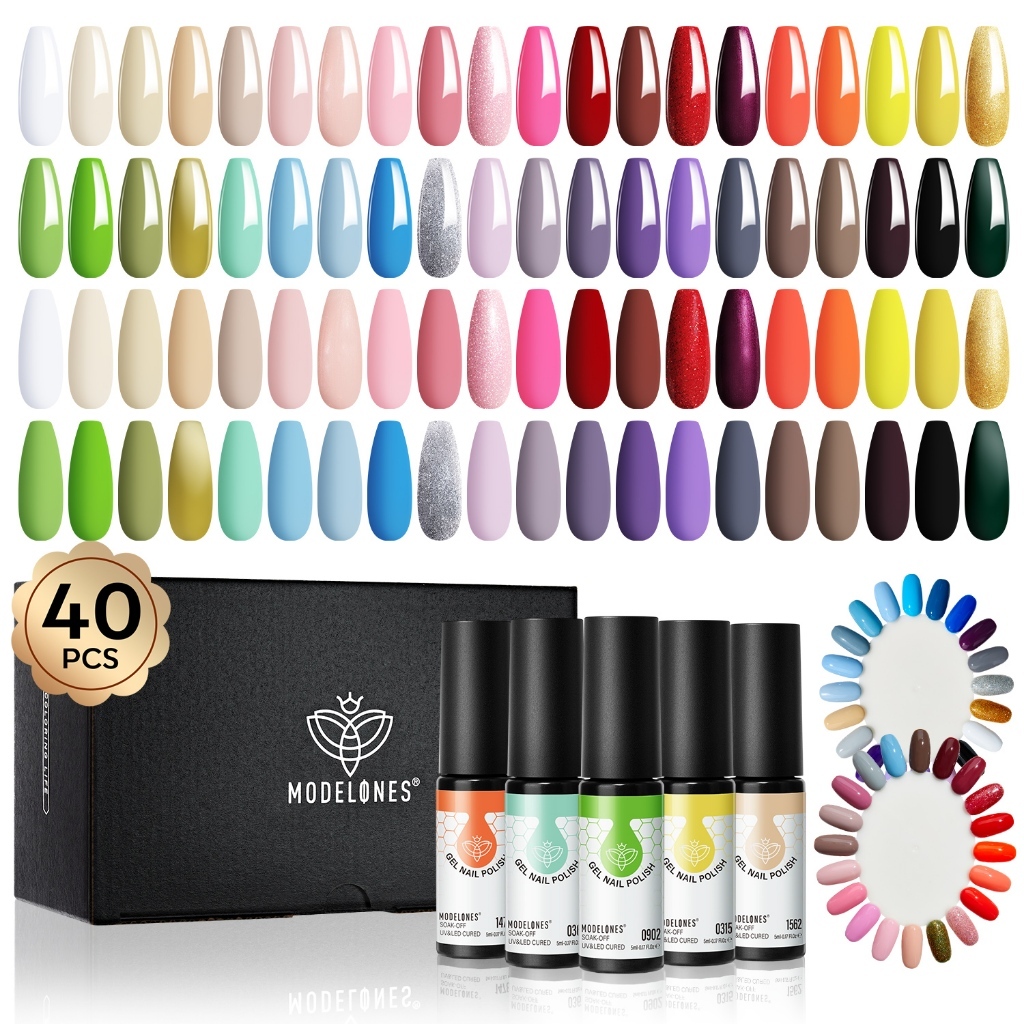 Jual MODELONES Set Kutek Gel Nail Polish Set 40 Warna Dengan kartu ...