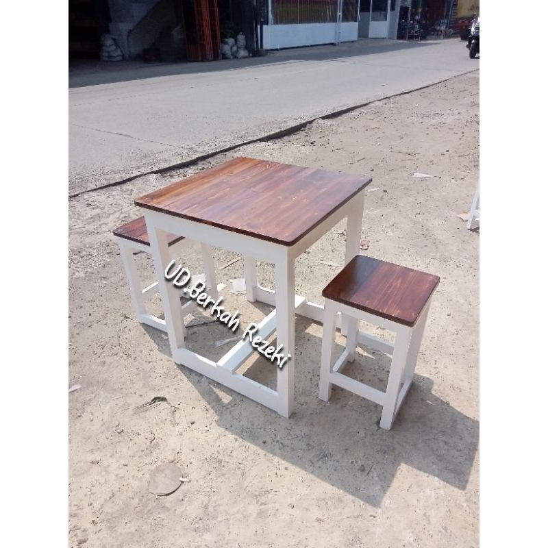 Jual Meja makan cafe, meja makan resto minimalis kayu jati belanda | Shopee Indonesia