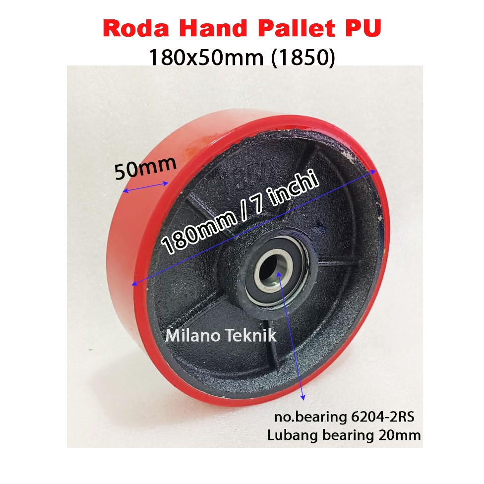 Jual Roda Hand Pallet PU 180x50mm handpallet depan | Shopee Indonesia