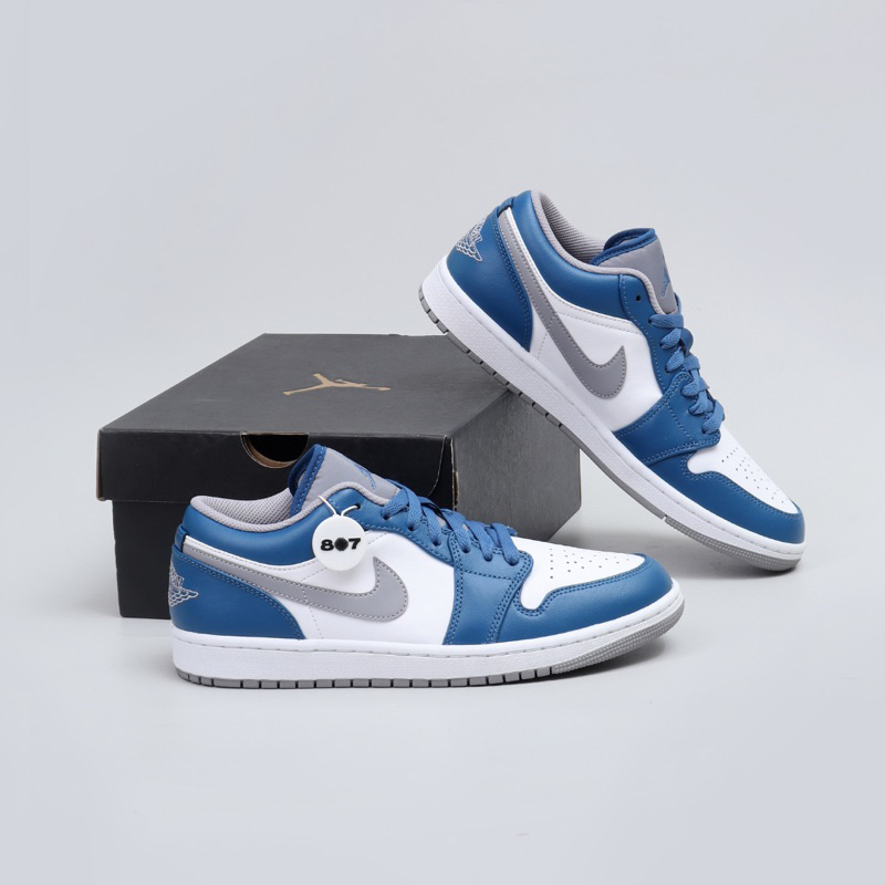 Jual Air Jordan 1 Low Blue Cement | Shopee Indonesia