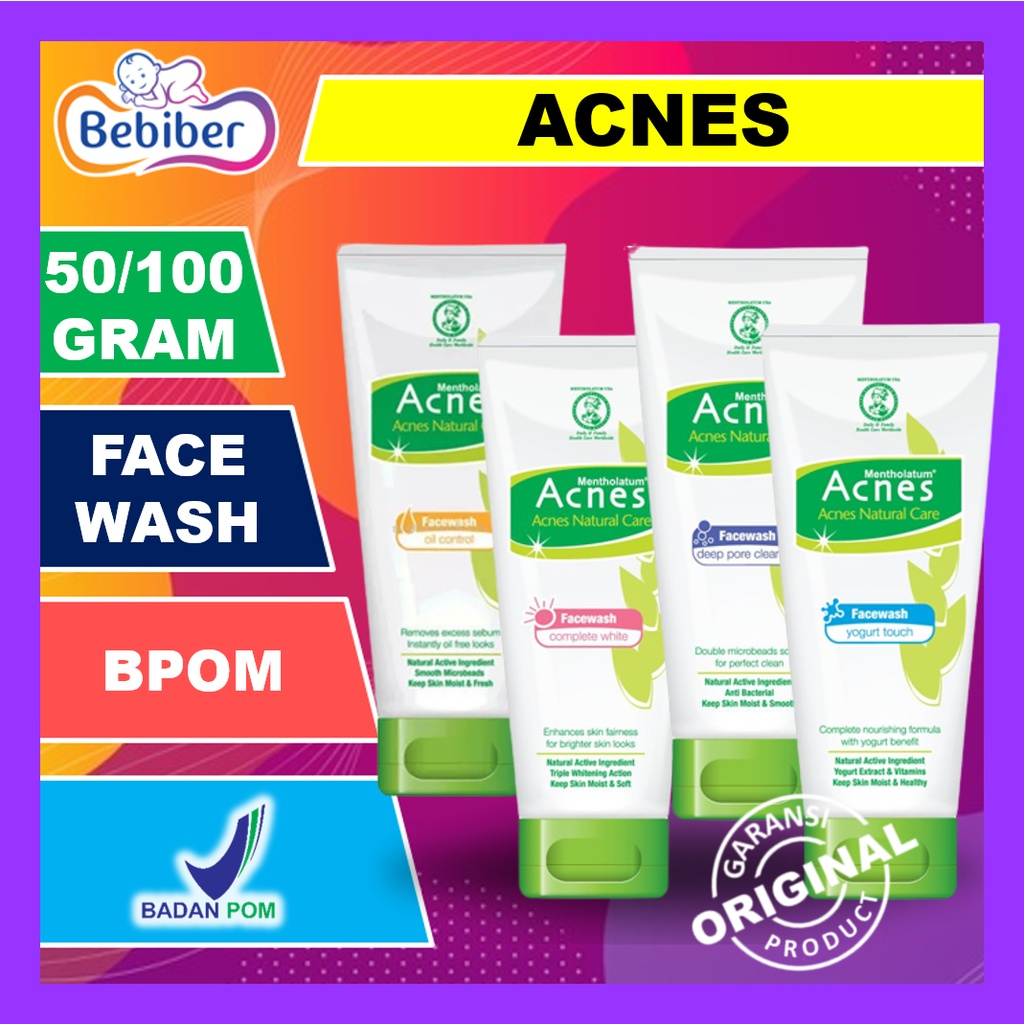 Jual Acnes Face Wash 50ml & 100ml | White Complete Oil Control Deep ...