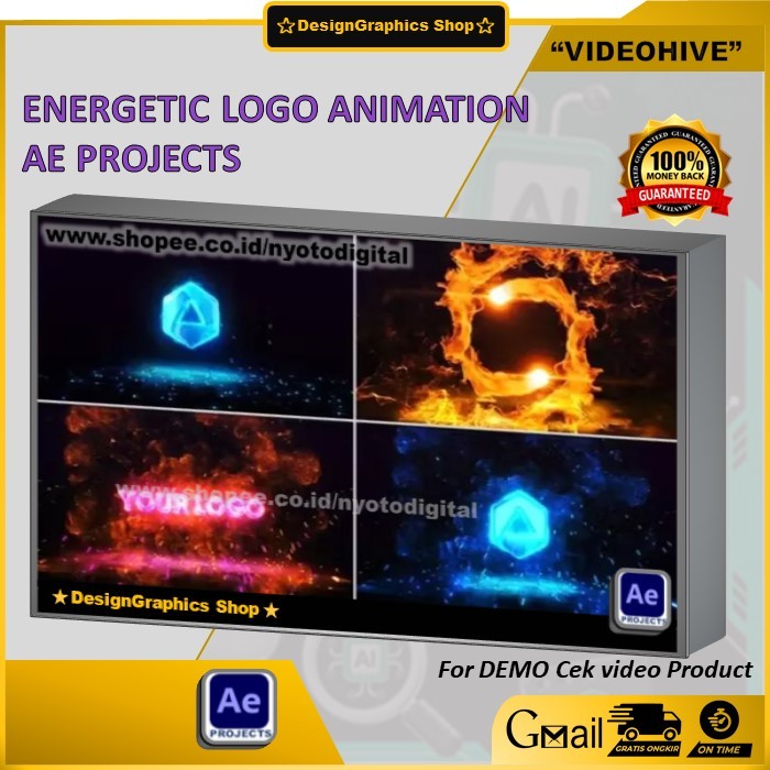 Jual Template After Effect Animasi Logo Energik Energetic Logo ...
