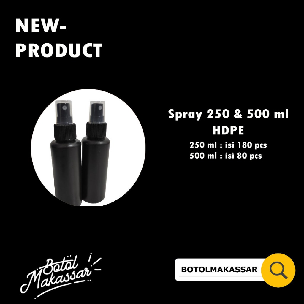 Jual Botol Plastik Spray Black ( Ukuran : 250ml dan 500ml ) | Shopee ...
