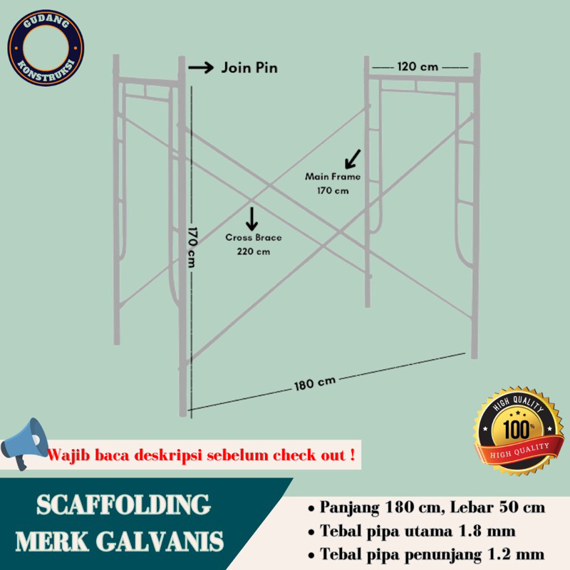 Jual Scaffolding Merk Galvanis | Shopee Indonesia