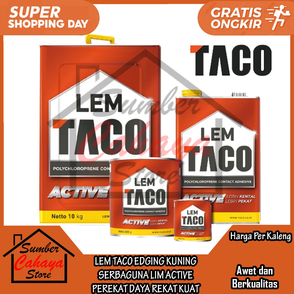 Jual Lem Taco Merah 70gr 70 Gram Kuning Serbaguna Lim Active Fox Aibon ...