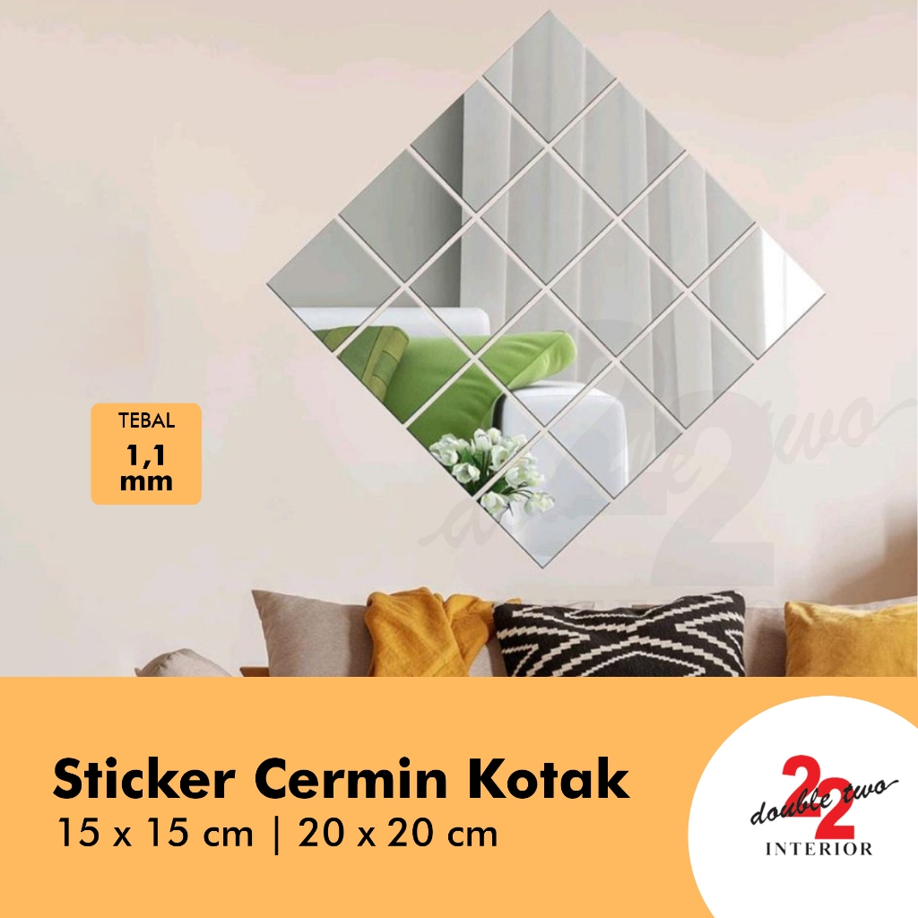 Jual Sticker Cermin Kotak / Cermin Tempel Persegi (per pcs) | Shopee ...