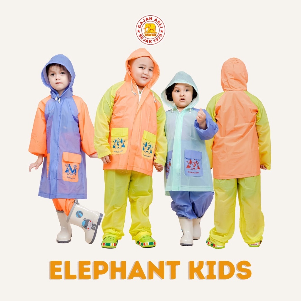 Jual Jas Hujan Anak Elephant Kids kombinasi / Jas Hujan Anak Merek ...