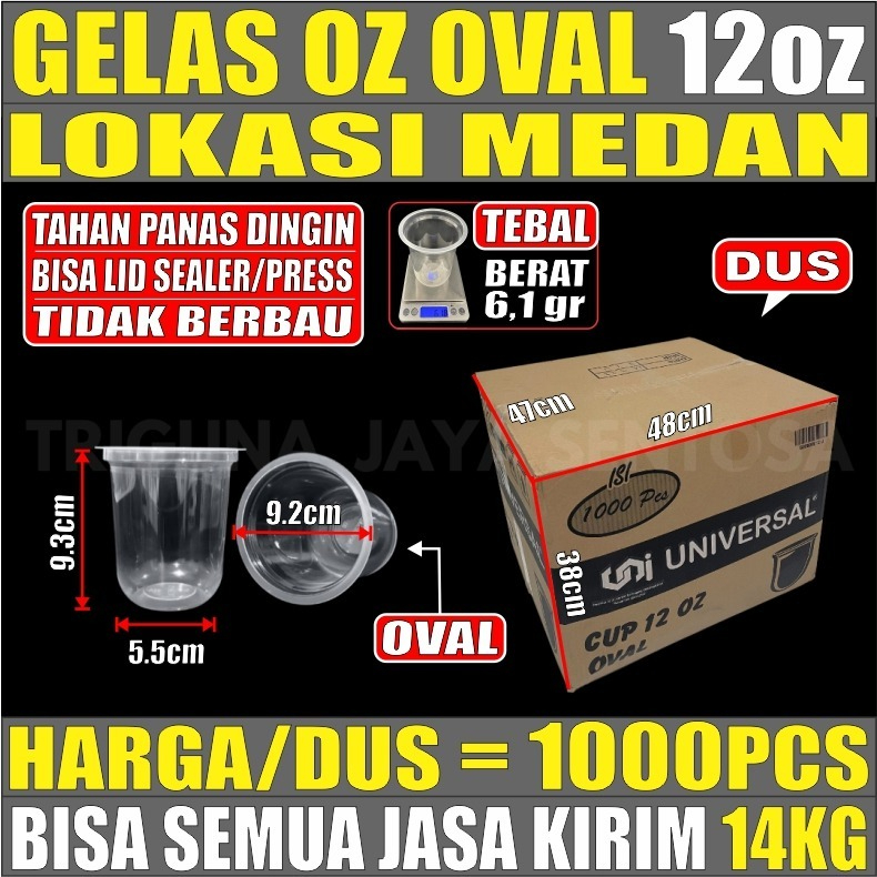 Jual Gelas oz Oval 12oz Bening Cup Plastik Bulat Round Dus Semua Exp ...