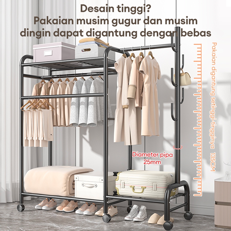 Jual Rak Gantungan Baju Serbaguna Stand Hanger Portable Gantungan Baju ...