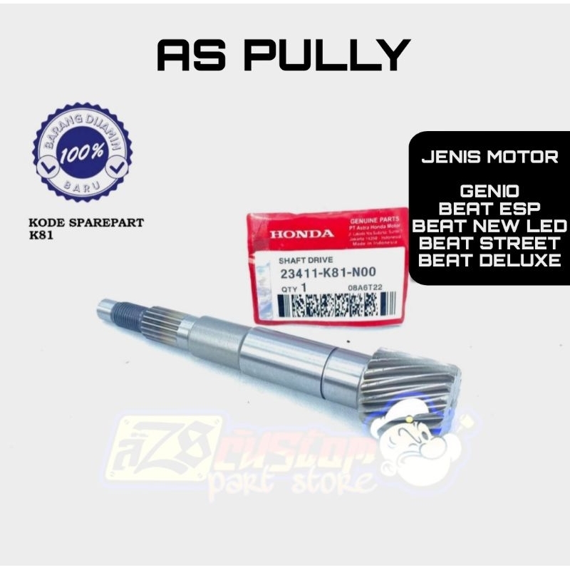 Jual AS PULLY PULI AS PULLEY BELAKANG HONDA GENIO, BEAT STREET DELUXE ...