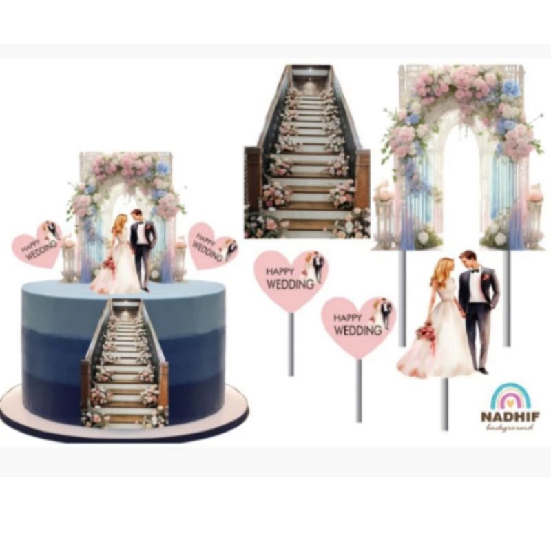 Jual TOPER CAKE HAPPY WEDDING HIASAN TUSUK KUE PENGANTIN CAKE ...