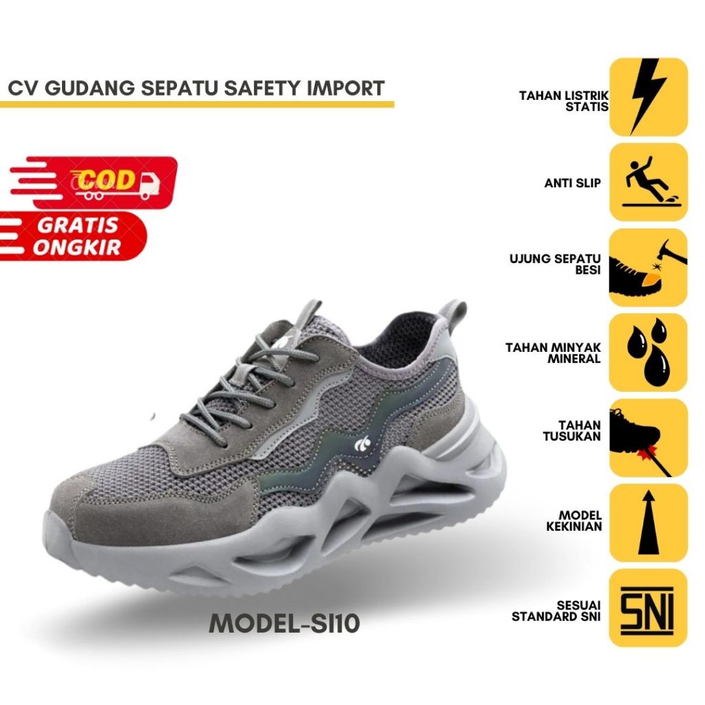 Jual Sepatu Safety Shoes Proyek Import Pria Wanita Original Casual SI10 ...