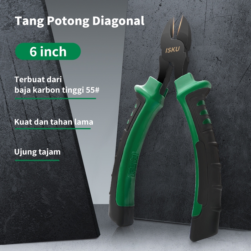 Jual ISKU Tang Potong Diagonal 6 inch Gagang Karet Serbaguna Tang ...