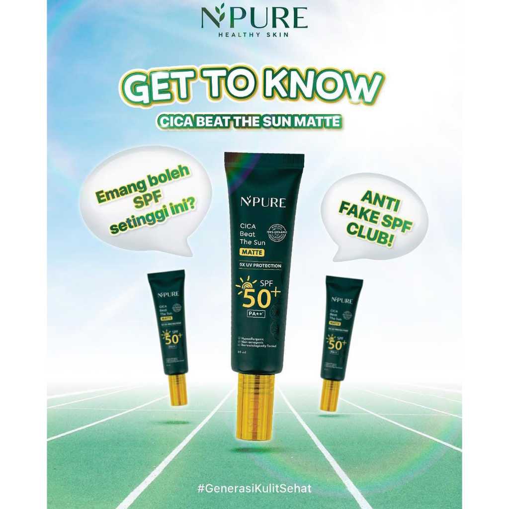 Jual NPURE CICA BEAT THE SUN MATTE SUNSCREEN SPF50++ 35ML | Shopee ...