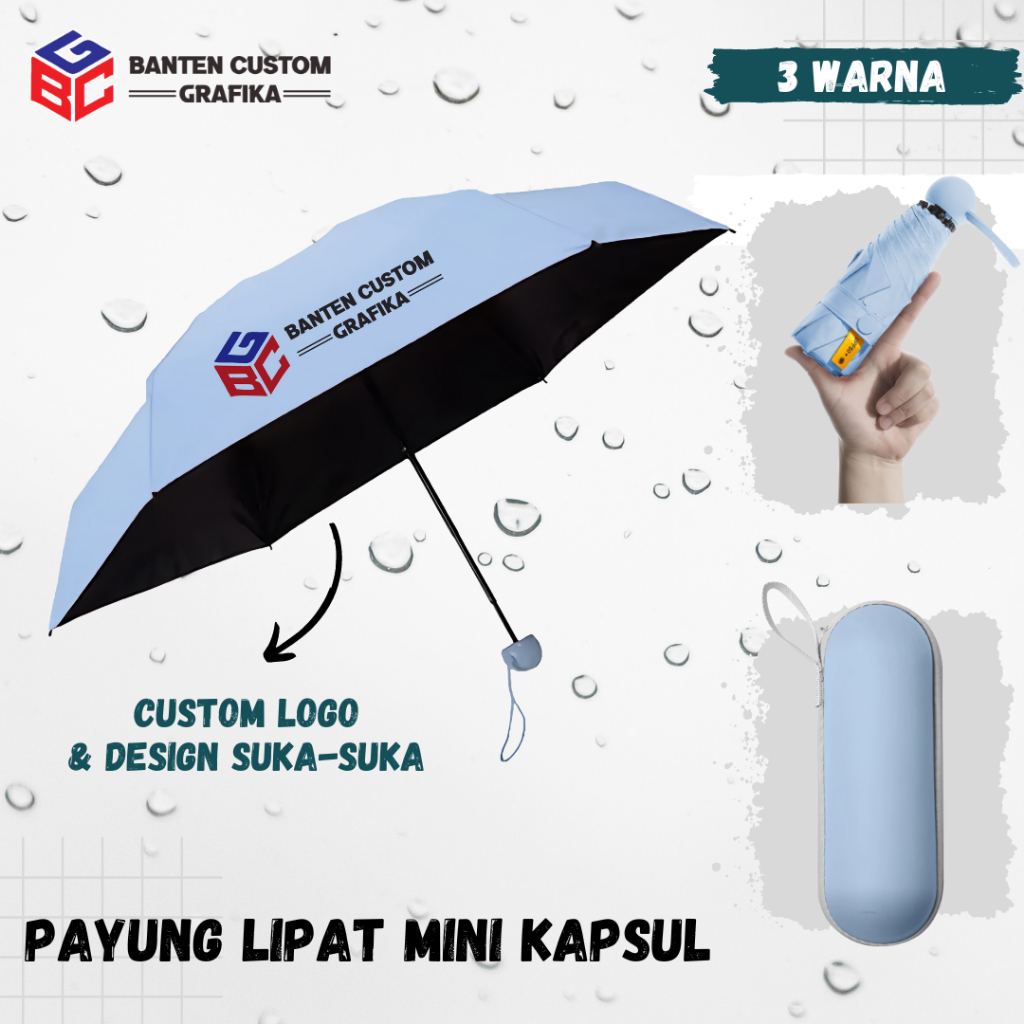 Jual Sablon Payung Mini Kapsul Custom Desain Umbrella Hampers 2 Sisi ...