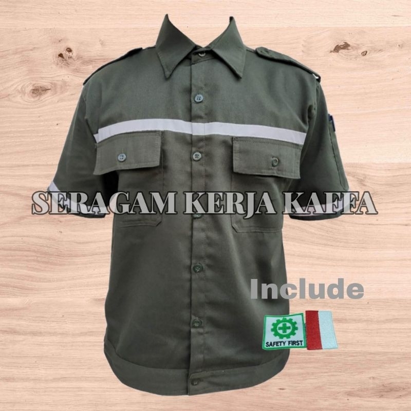 Jual Wearpack Safety Seragam Kerja seragam Bengkel Lengan pendek Hijau ...