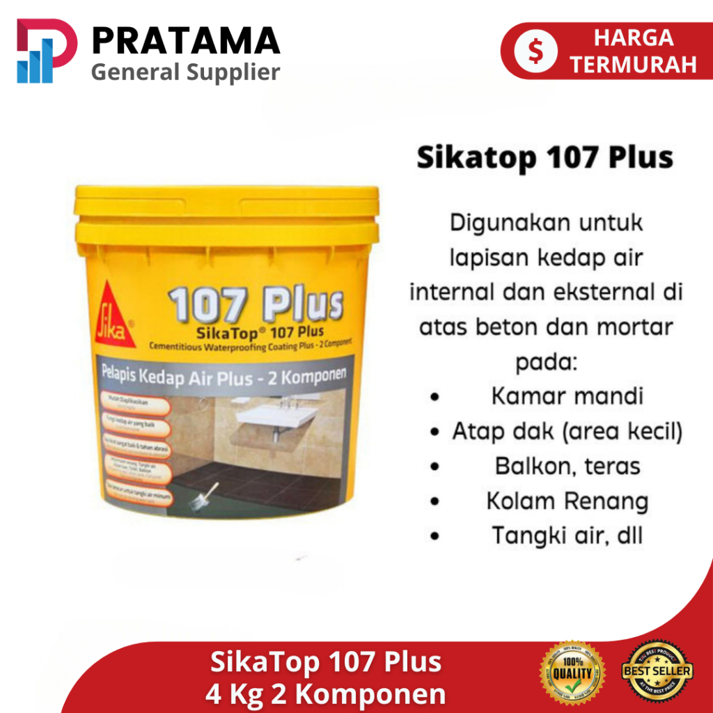 Jual Pelapis Anti Bocor SikaTop 107 Plus / pelapis Dak Beton Kamar Mandi 4Kg | surabaya | Shopee ...