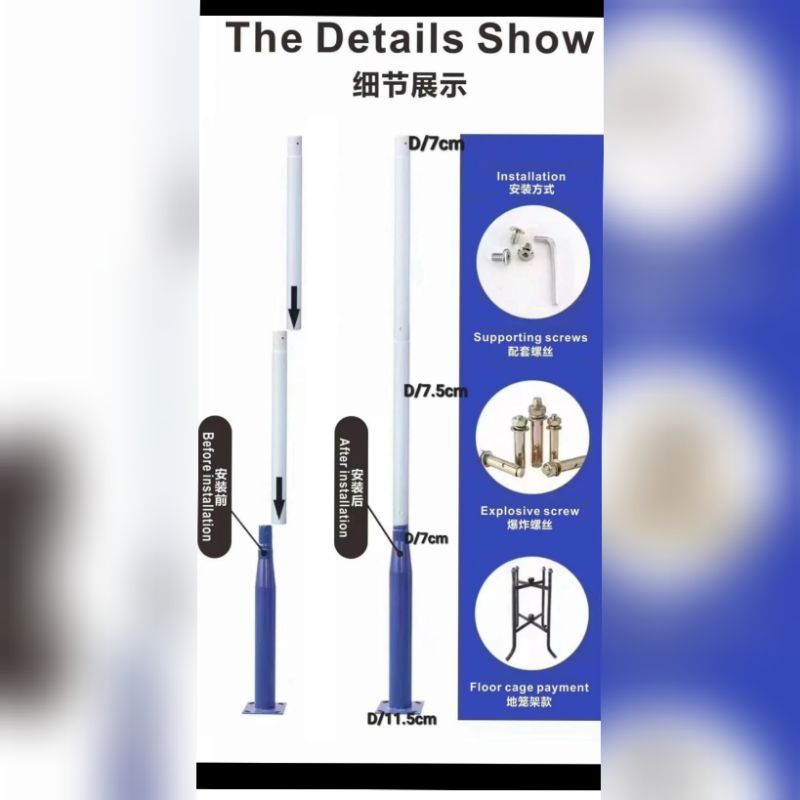 Jual tiang lampu jalan ornament lurus besi bulat pju street light 3M 4M 5M 6M 3 4 5 6 METER ...