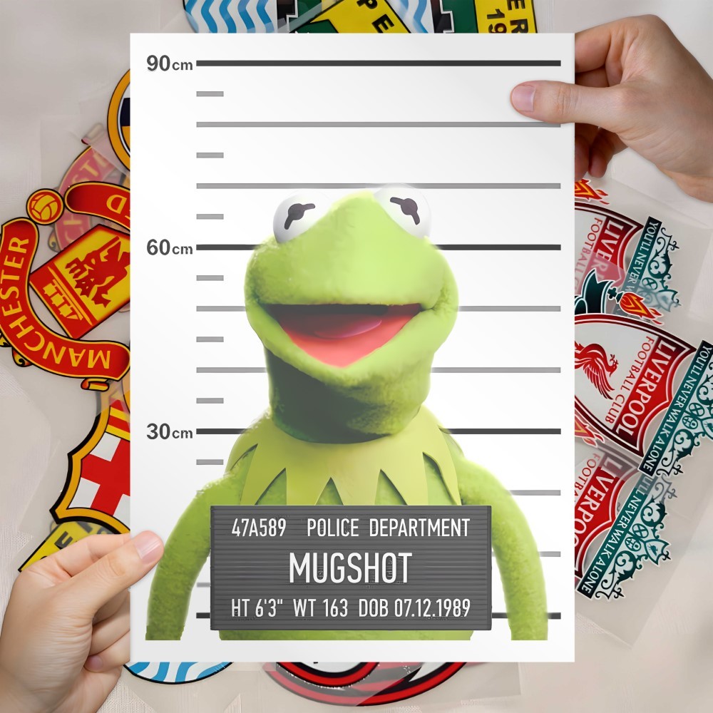 Jual Sablon Print DTF Digital Muppet Kermit The Frog Mugshot Siap ...