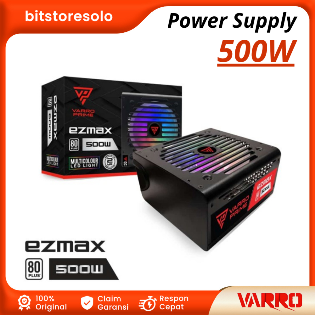 Jual PSU Power Supply Varro Prime Ezmax 500W 600W 80 Plus | Shopee ...