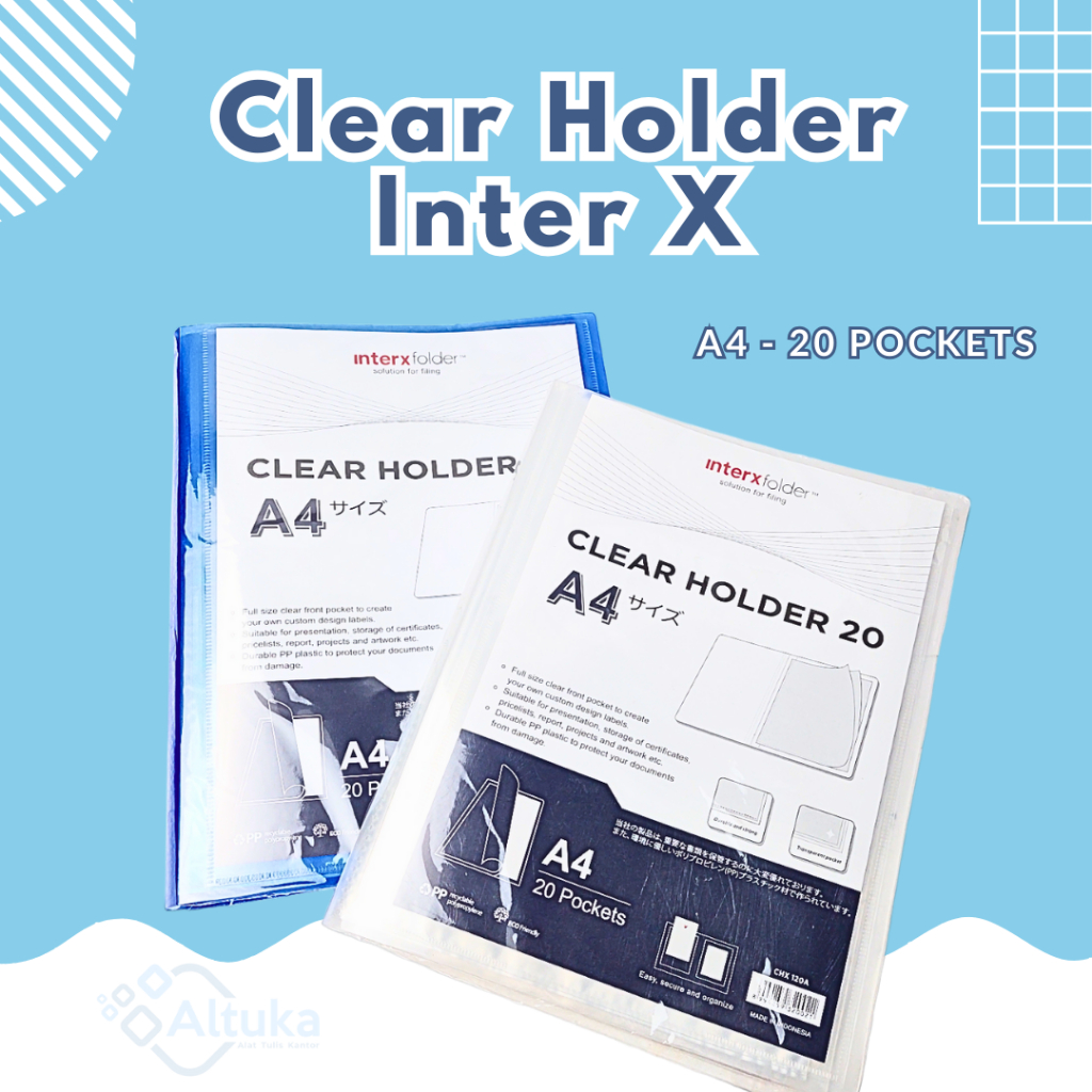 Jual MAP DOKUMEN HOLDER A4 ISI 20 POCKET INTER X / MAP DOKUMEN KEEPER ...