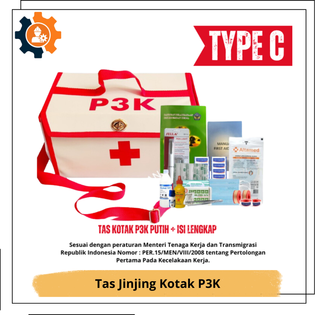 Jual ( KEMENAKER RI ) Tas Jinjing P3K Lengkap Dengan Isi Obat First Aid ...