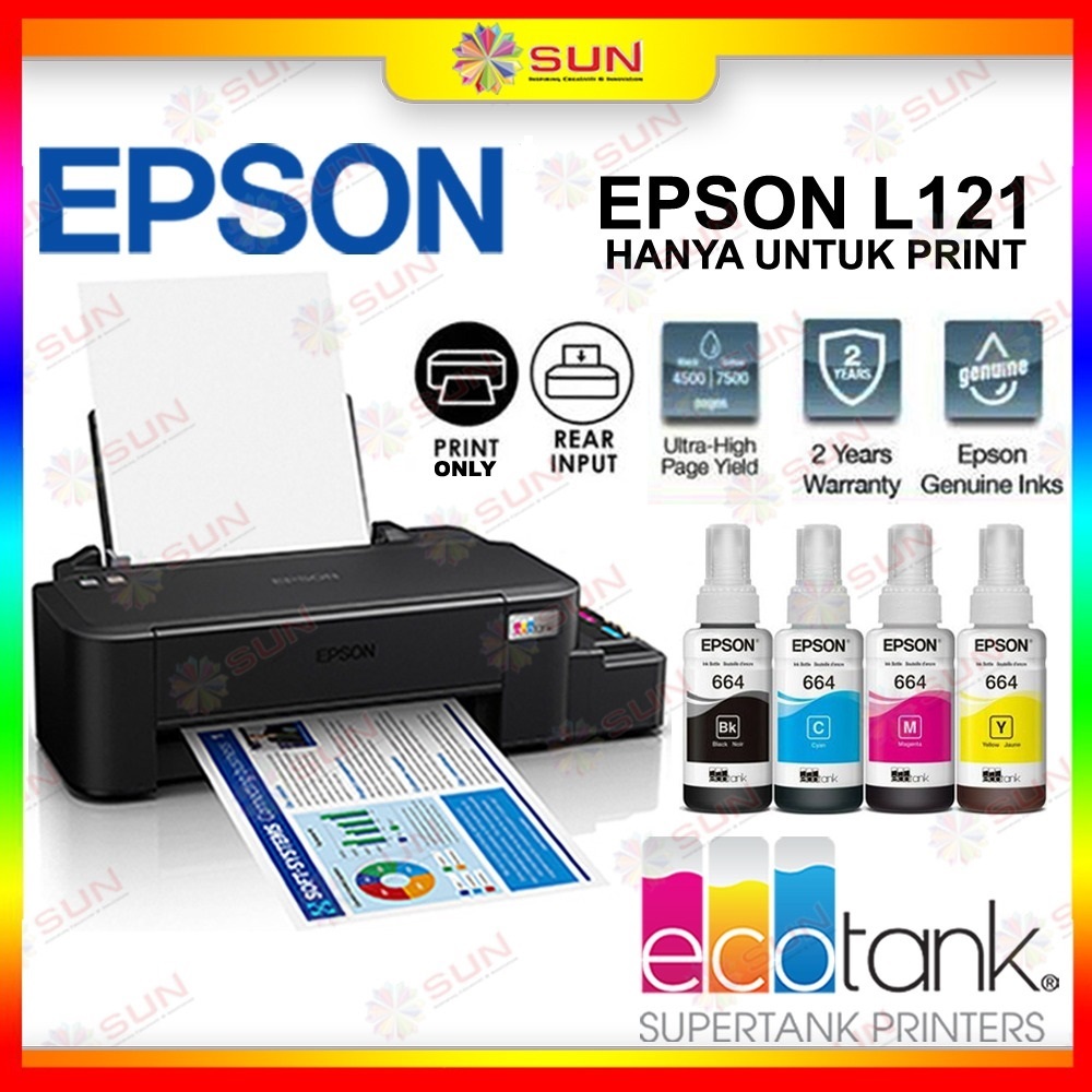 Jual Printer EPSON L121 L-121 L 121 ORIGINAL Printer A4 Pengganti L120 Printer Paket Sablon ...