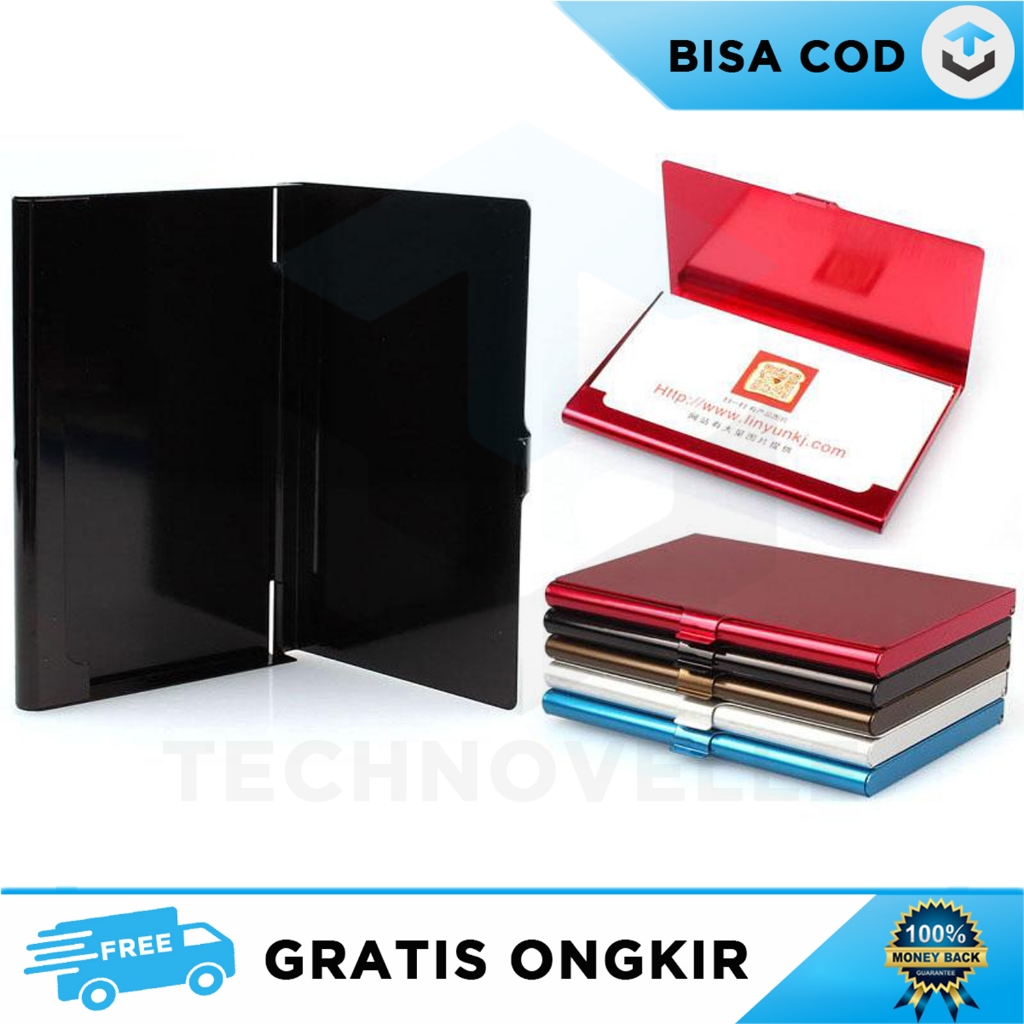 Jual BOX KARTU NAMA PREMIUM CARD NAME BOX HITAM POLOS ALUMUNIUM ANTI ...