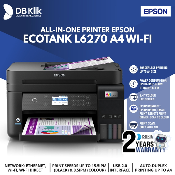 Jual Printer Epson EcoTank L6270 A4 Wi-Fi Duplex All-in-One with ADF ...