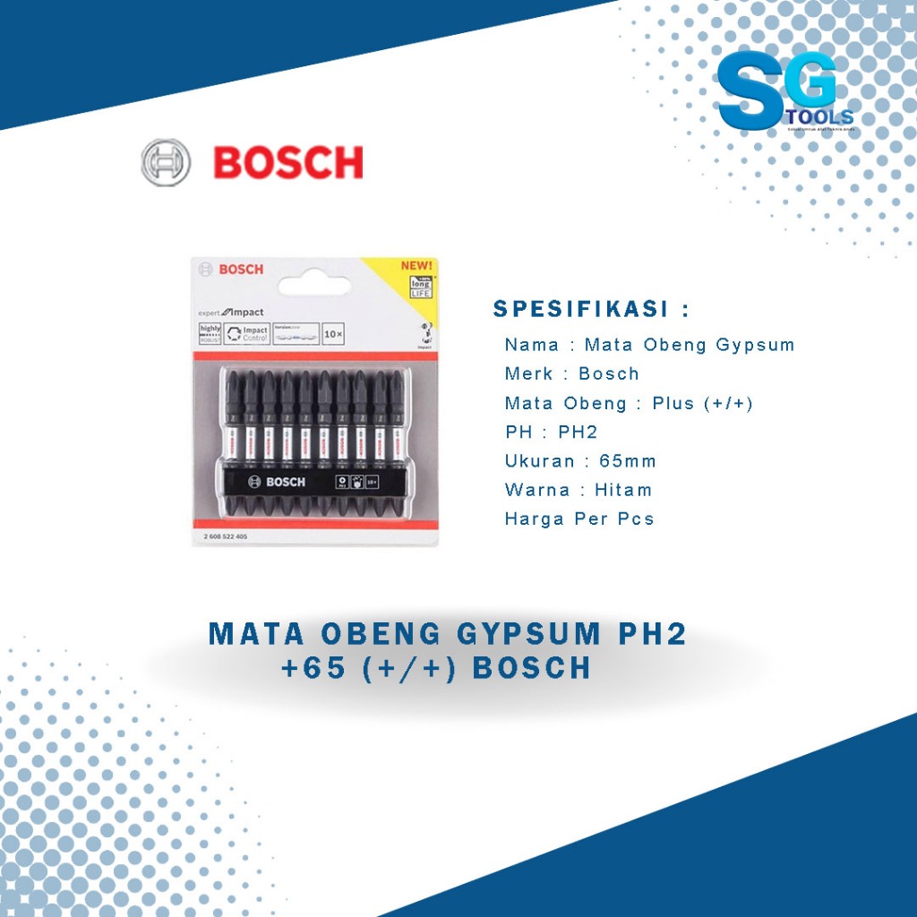 Jual Mata obeng gypsum double endeed Bosch PH2 +65 hitam (+/+) | Shopee Indonesia