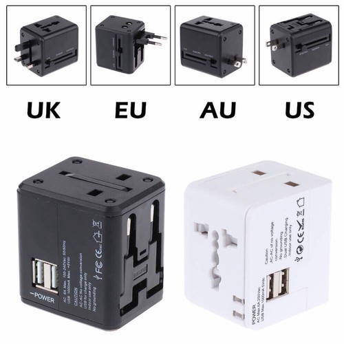Jual Sambungan Charger Universal Travel Adapter Dual USB Port colokan ...