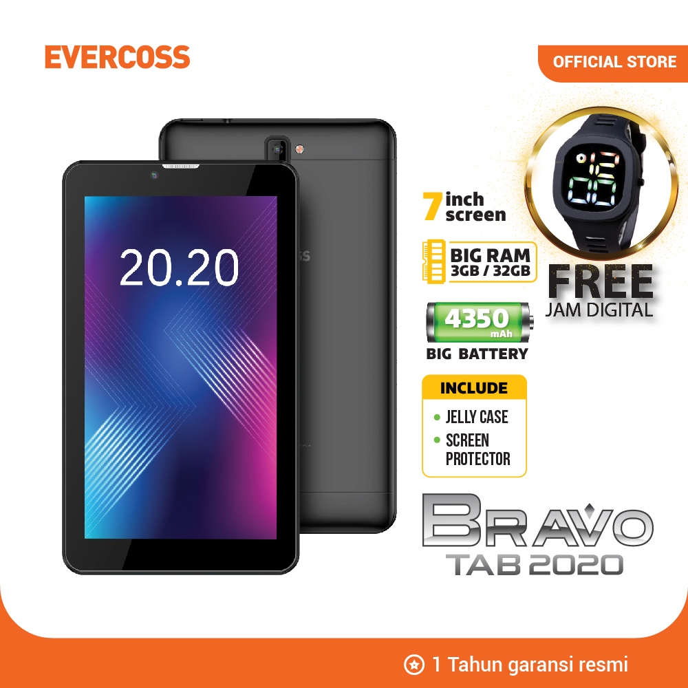 Jual Evercoss Bravo tab X7 android 4G 3/32 garansi resmi | Shopee Indonesia