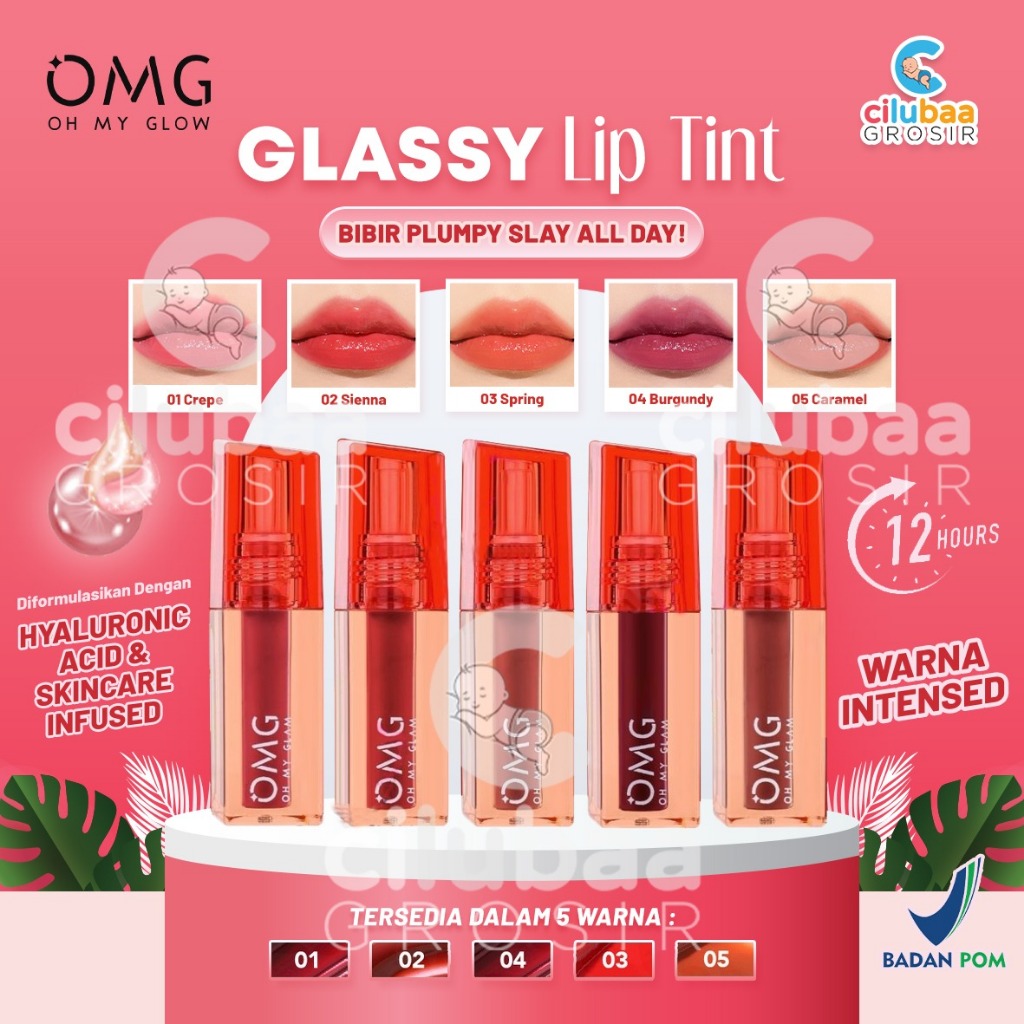 Jual OMG OH MY GLAM Glassy Lip Tint 2gr || Lip Tint Warna Intense Tahan ...