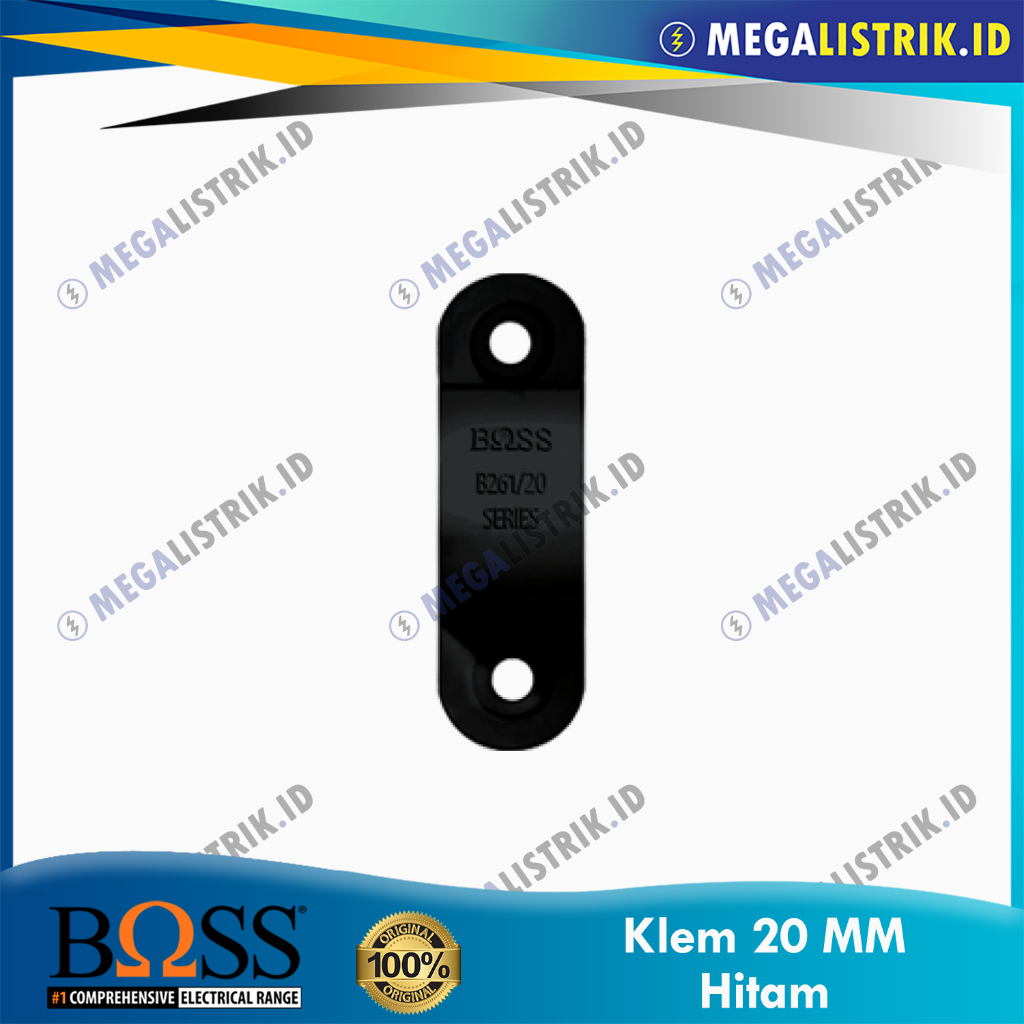 Jual BOSS KLEM PIPA LISTRIK 20MM HITAM B261/20 / CLAMP PVC CONDUIT 20 ...