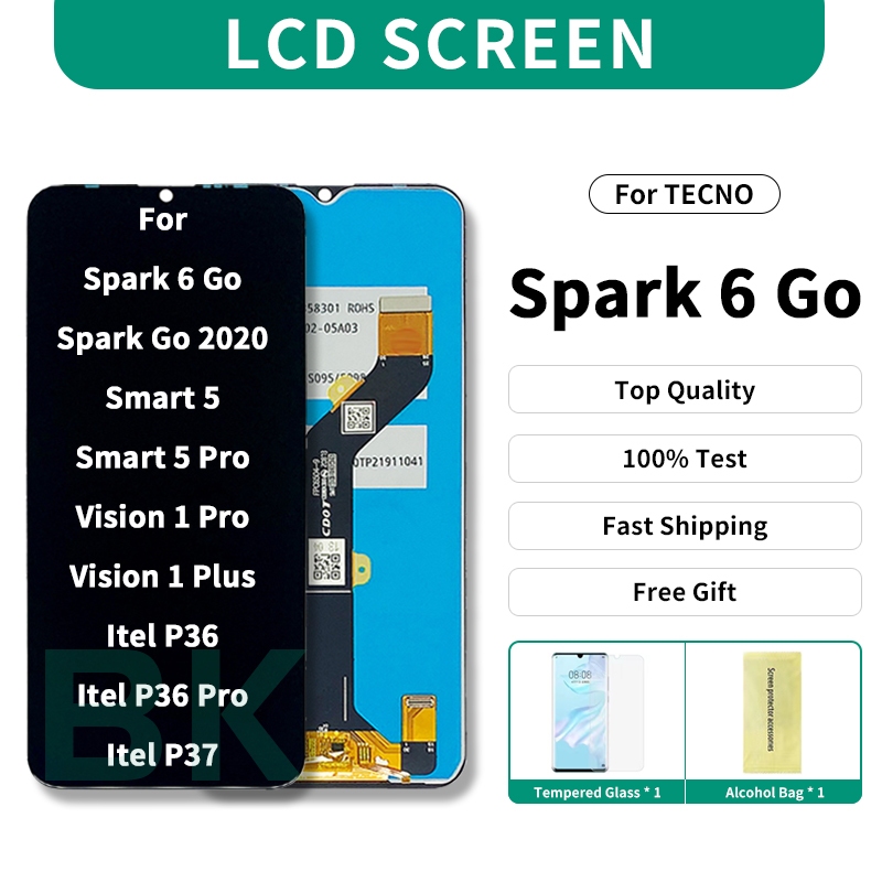 Jual Original LCD TOUCHSCREEN Tecno Spark 6 Go/Spark Go 2020/Smart 5 ...