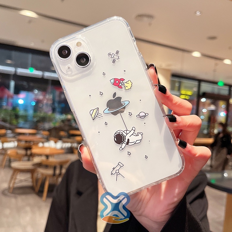 Jual Casing Ponsel Transparan Silikon Lunak Motif Kartun Astronot Lucu ...