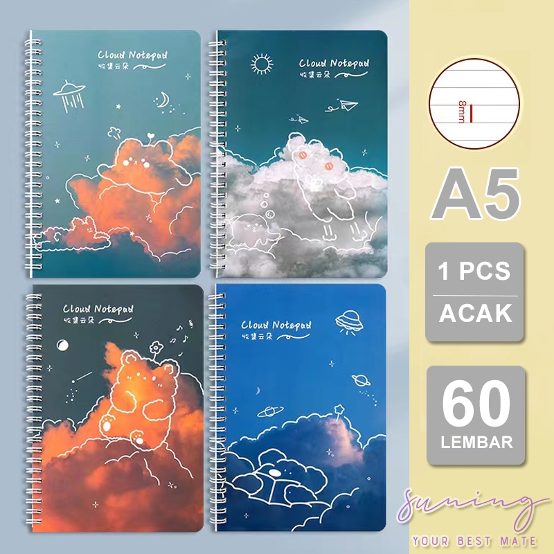Jual 60 lembar Buku Tulis A5 /Notebook A5/buku gulungan A5/Buku Tulis ...