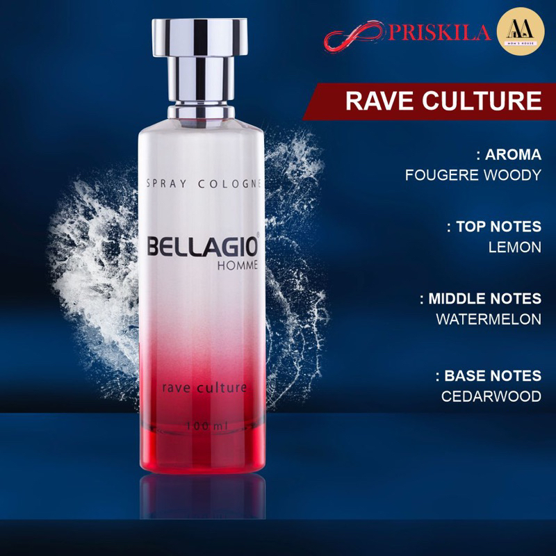 Jual BELLAGIO HOMME STAMINA SPRAY COLOGNE 100ML (PCS) | Shopee Indonesia