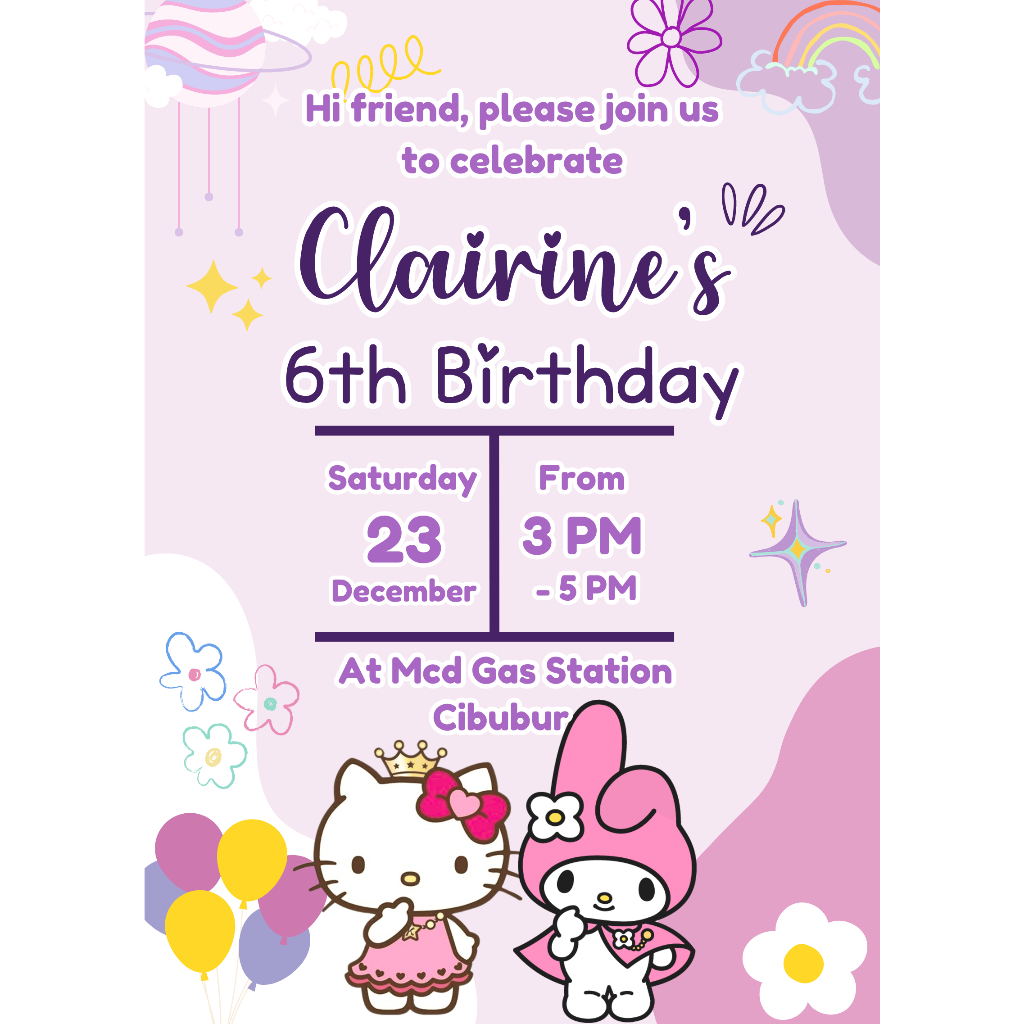 Jual INVITATION CARD / UNDANGAN ULTAH / ULANG TAHUN / BIRTHDAY ANAK ...