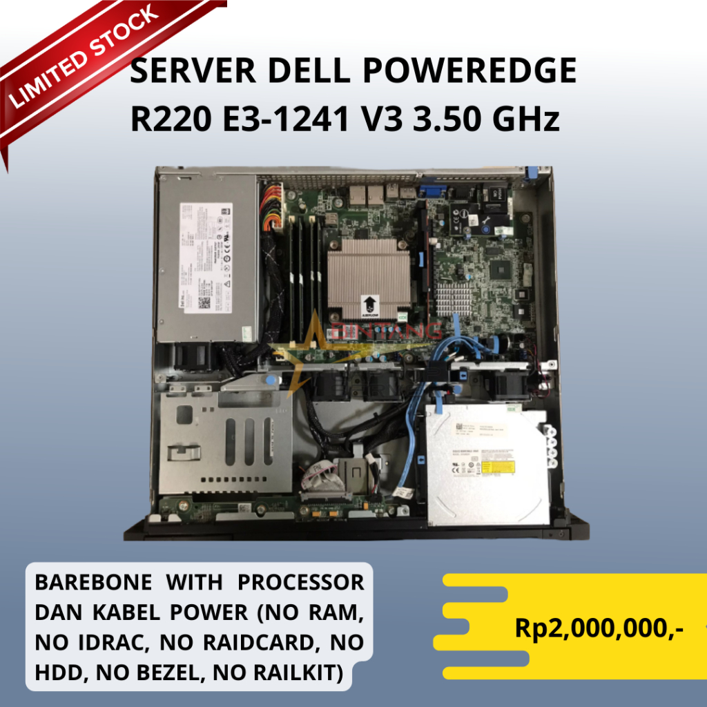 Jual Server Dell Poweredge R220 E3-1241 V3 3.50 GHz SALE (Cek Deskripsi ...
