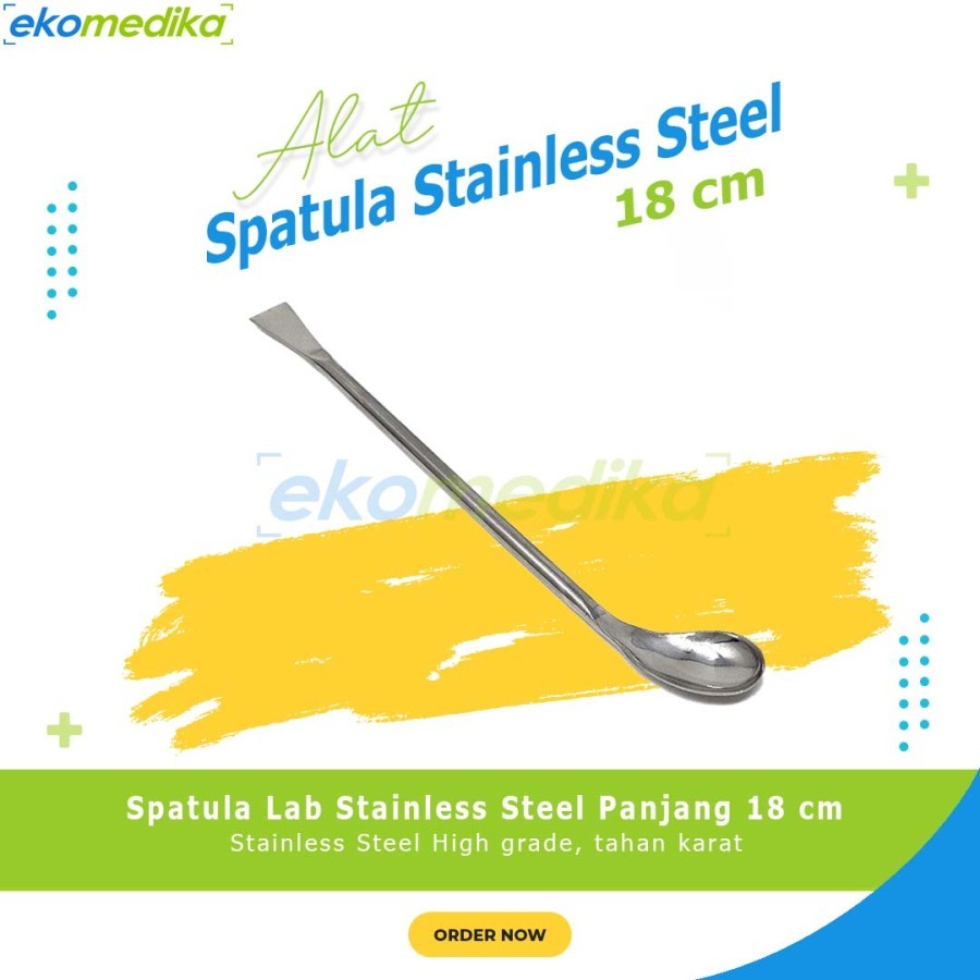 Jual Spatula Lab Stainless Steel 18cm Spatula Steinless with spoon ...