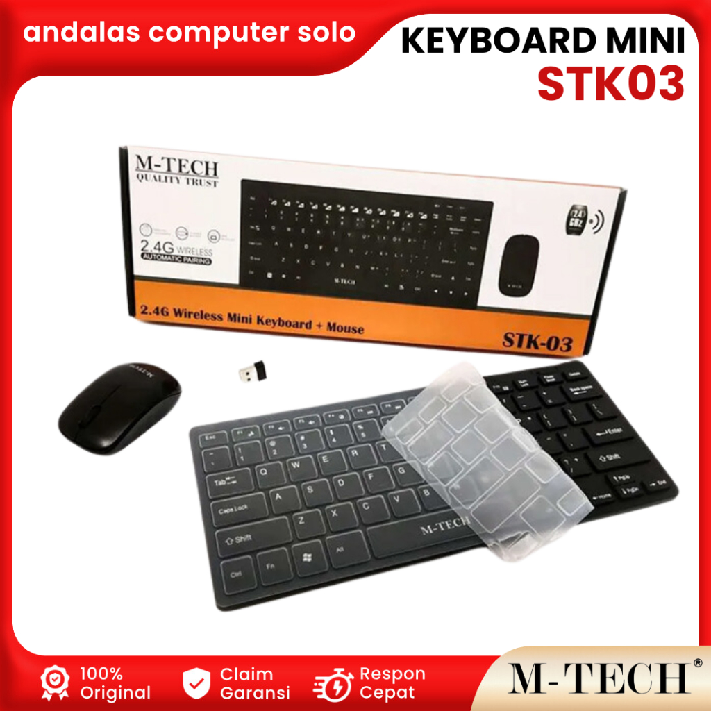 Jual PAKET KEYBOARD AND MOUSE WIRELESS MINI STK-03 M-TECH | Shopee ...